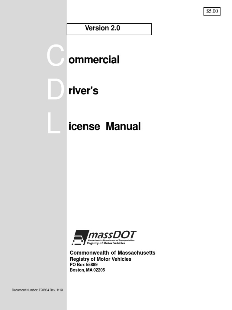 Massachusetts CDL Manual - Massachusetts CDL Handbook | PDF | Driver's ...