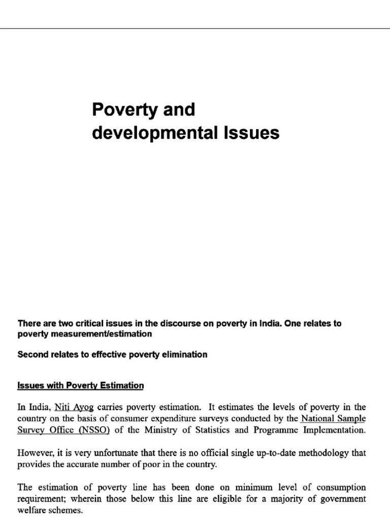 Poverty and Development Issues in India | PDF