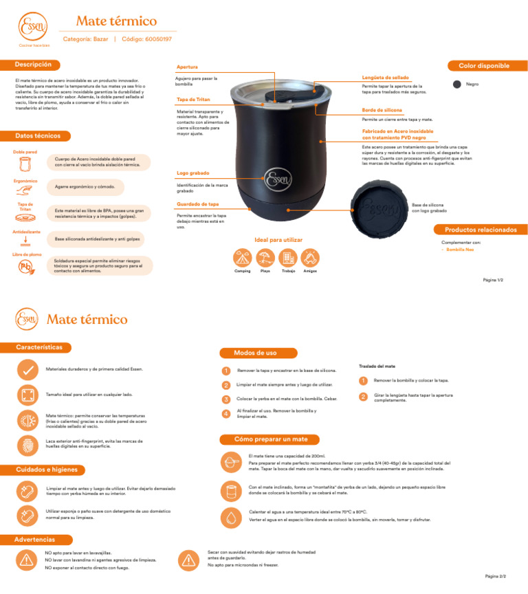 Ficha Mate Inoxidable - 15-11-24 | PDF | Acero | Lavavajillas