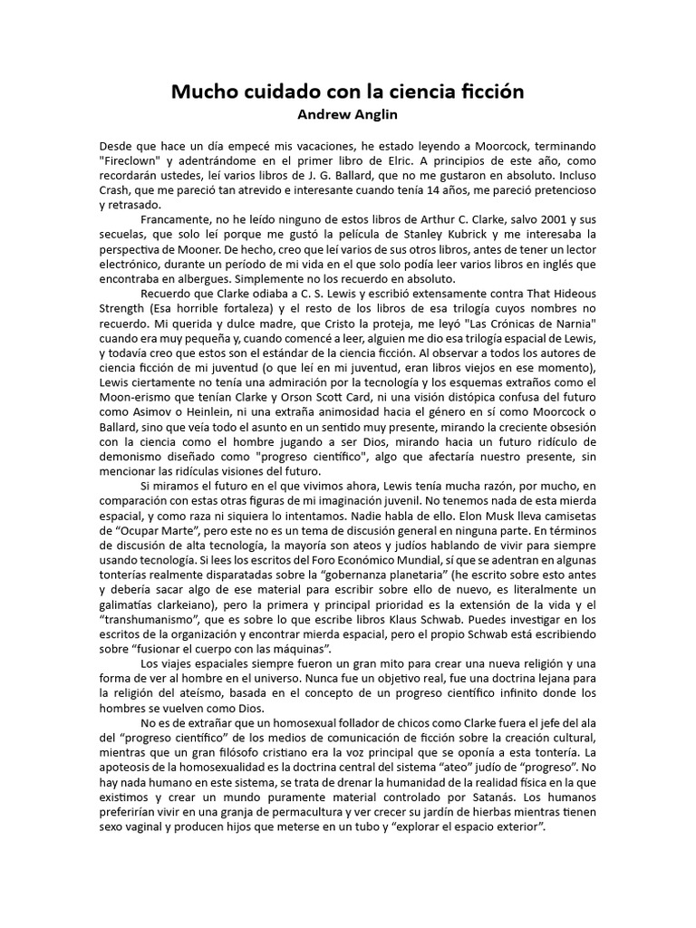 Andrew Anglin - Andrew Anglin Sobre La Ciencia Ficción | PDF | Ciencia ficción