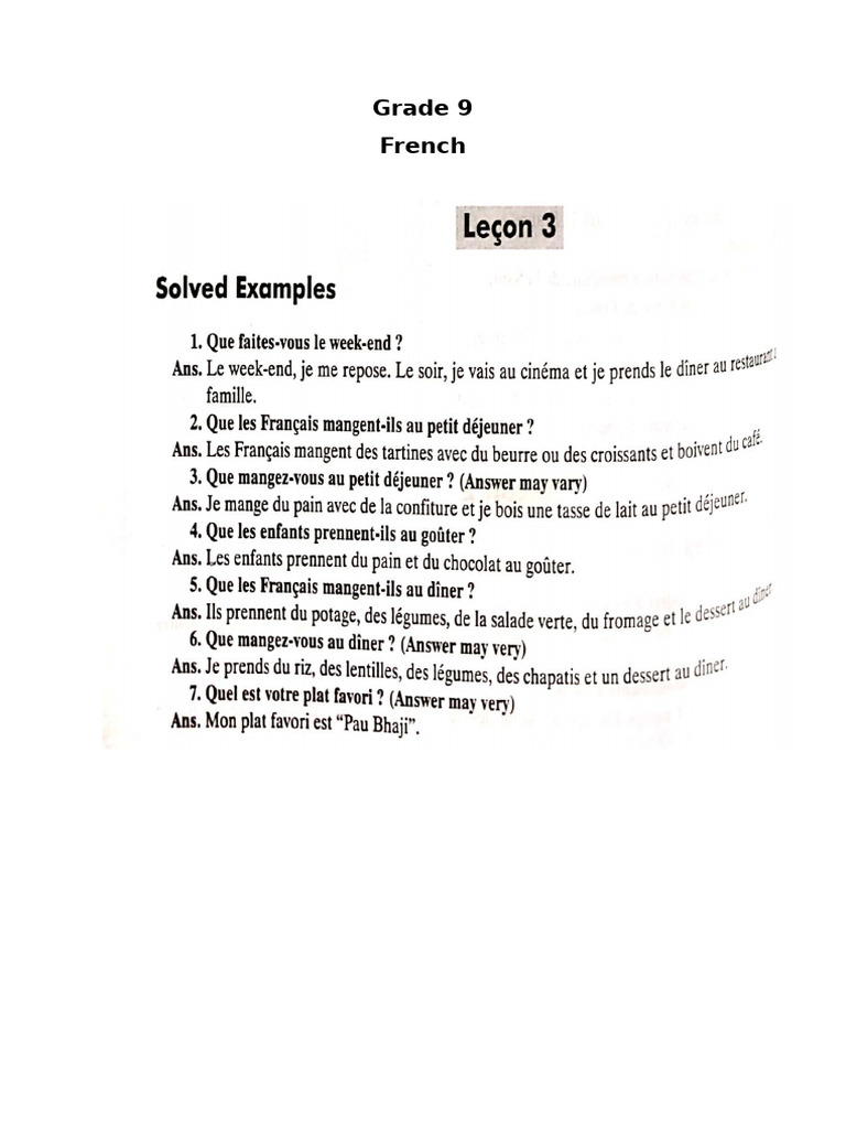 Grade 9 CH 3 | PDF