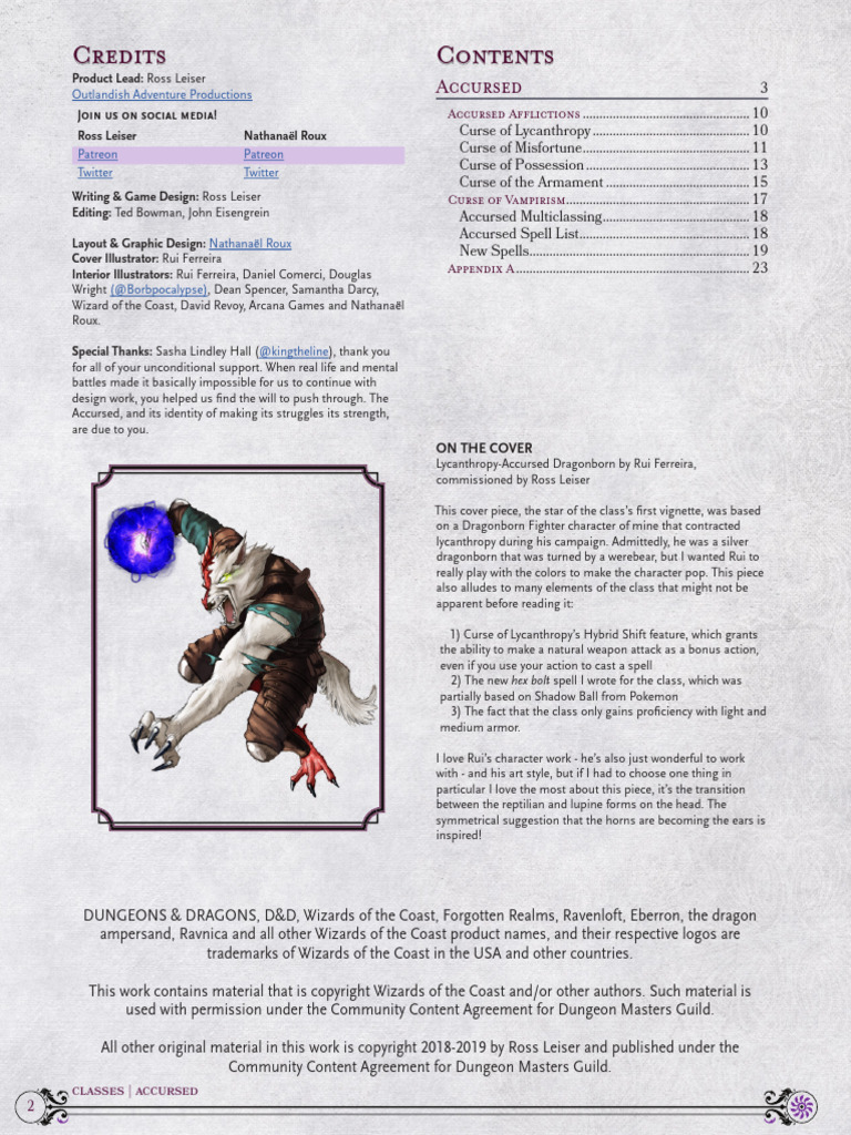Accursed RPG: Embrace Your Curse | PDF | Dungeons & Dragons | D20 System