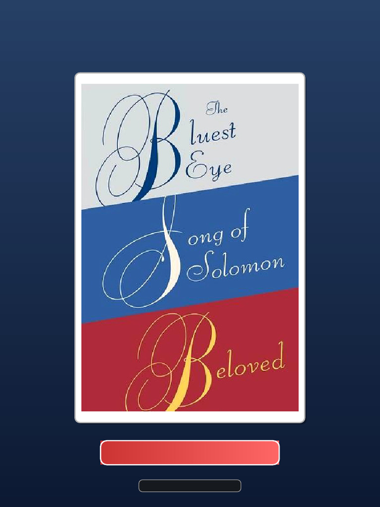 Toni Morrison Box Set The Bluest Eye Song of Solomon Beloved Full ...