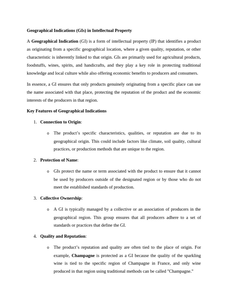 Understanding Geographical Indications | PDF