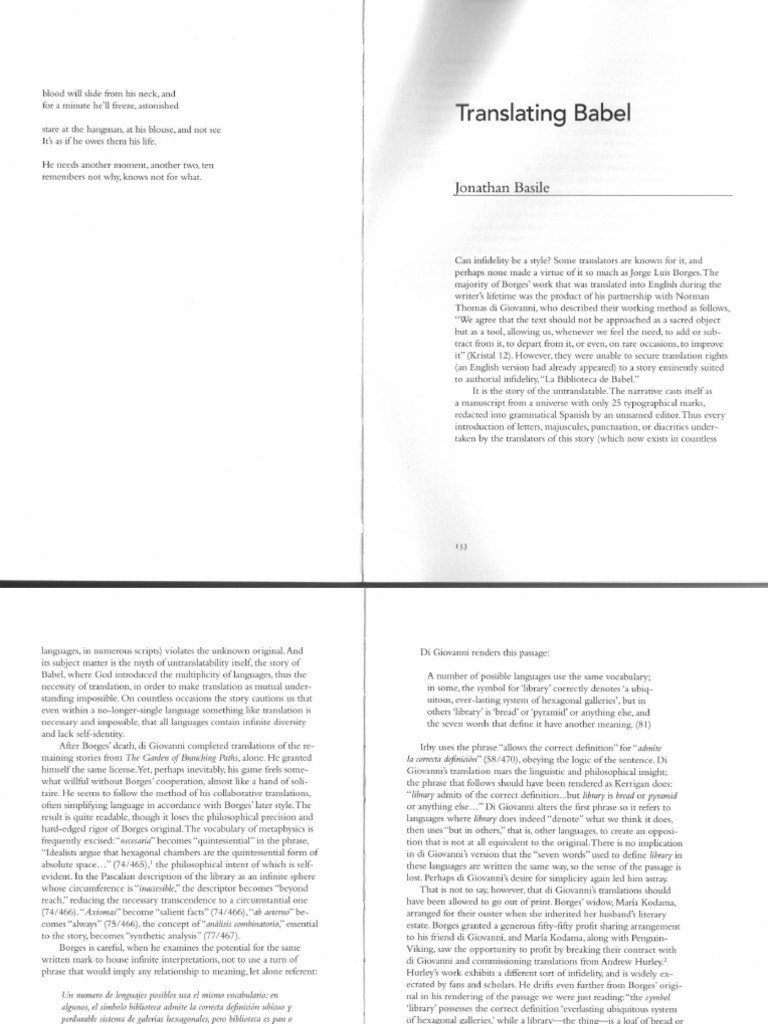 Translating Babel Jonathan Basile Inventory | PDF | Translations ...