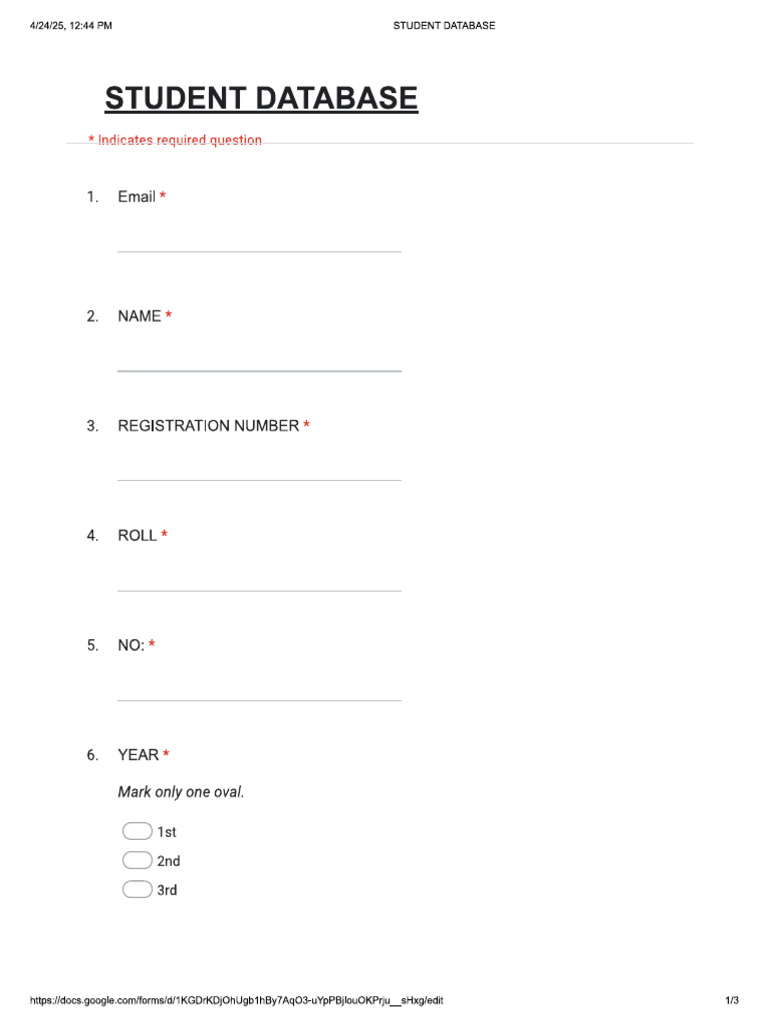 Google Form Assignment For IT Lab | PDF