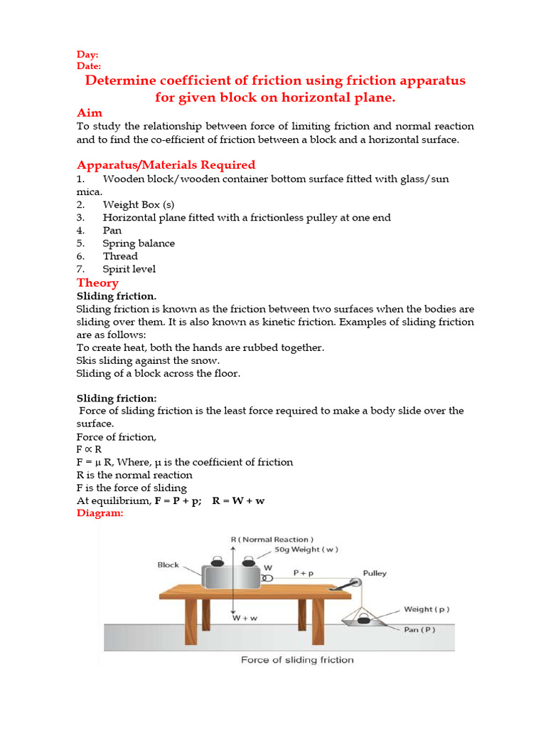 Engeneering Mechanics Lab Manual - 2025 | PDF | Friction | Force