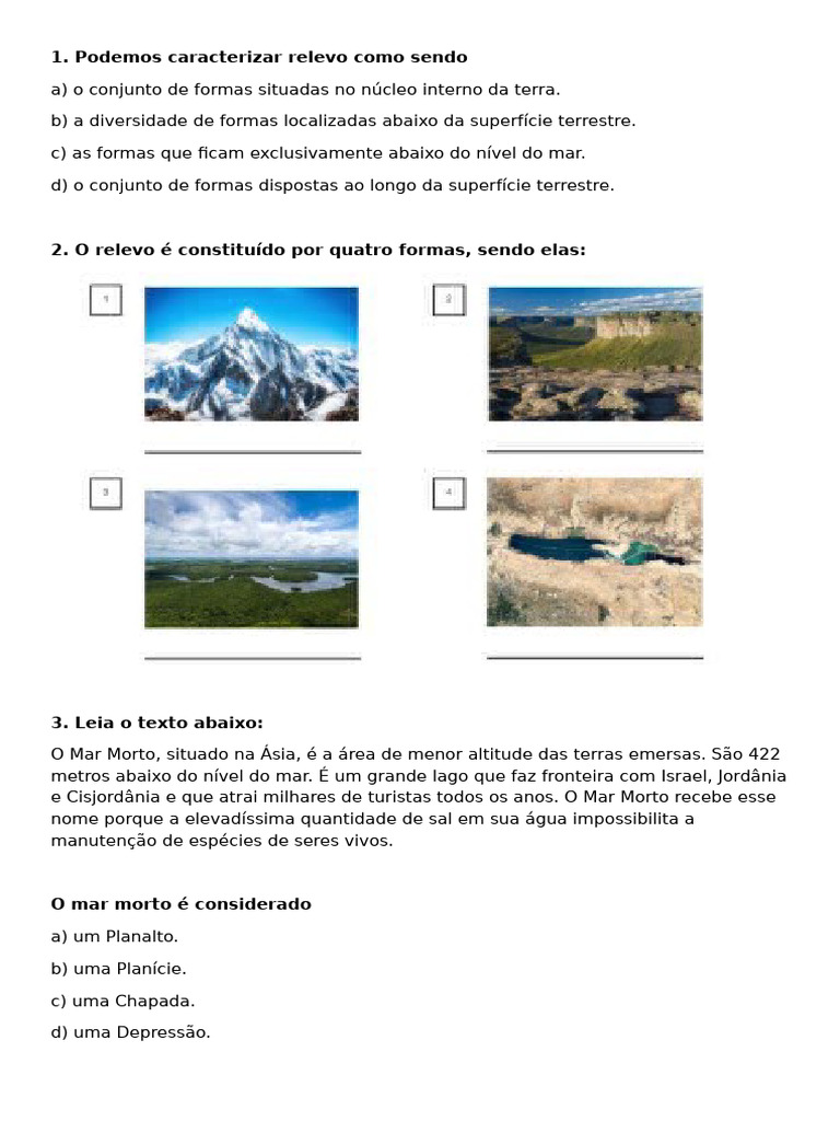 Formas De Relevo Da Terra O RELEVO E SUAS FORMAS. | Robe De Melo