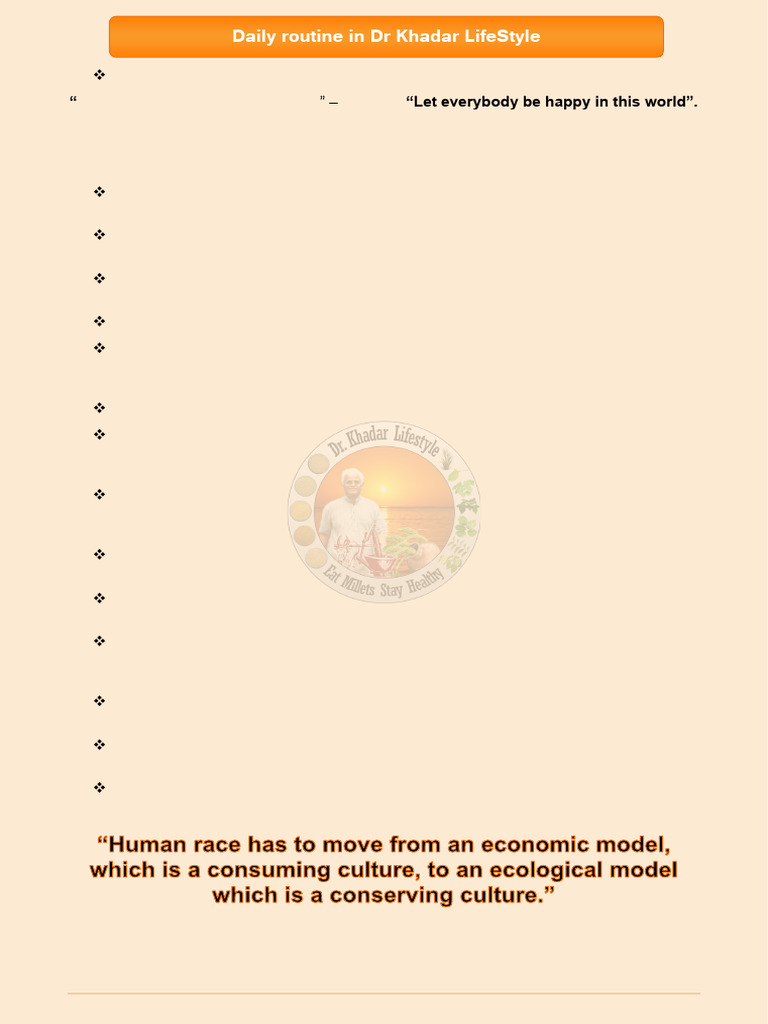 Daily Routine by Khader Basha | PDF | Foods