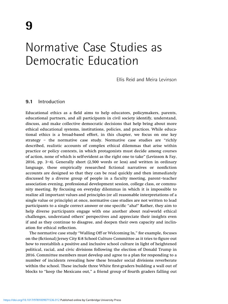 Normative Case Studies As Democratic Education | PDF | Epistemology | Morality