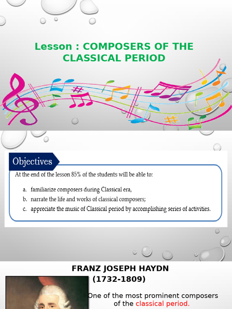 Classical Period Composers Overview | PDF | Ludwig Van Beethoven ...