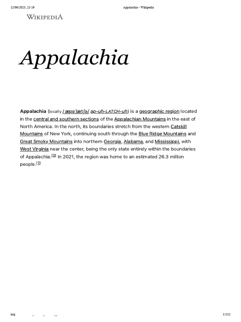 Appalachia | PDF | Appalachia | Appalachian Mountains