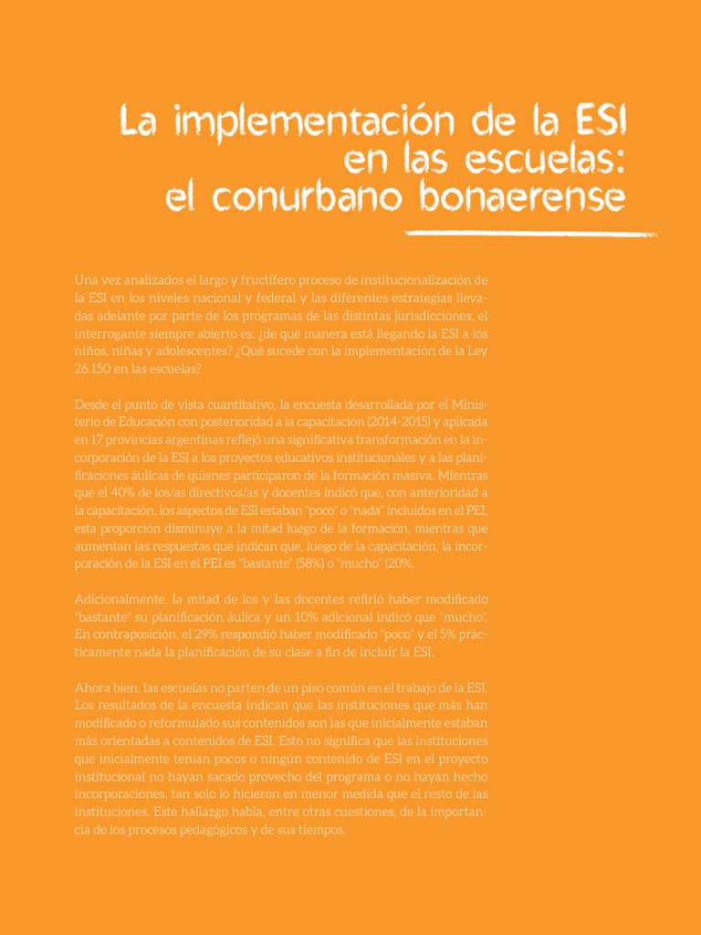FAUR Implementacion ESI Conurbano PBA 47-65 | PDF | Enseñando | Escuelas