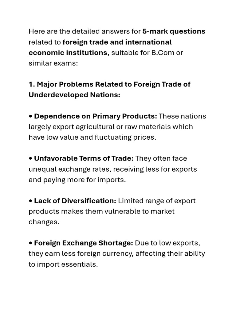 Foreign Trade Challenges & Benefits | PDF | International Monetary Fund ...