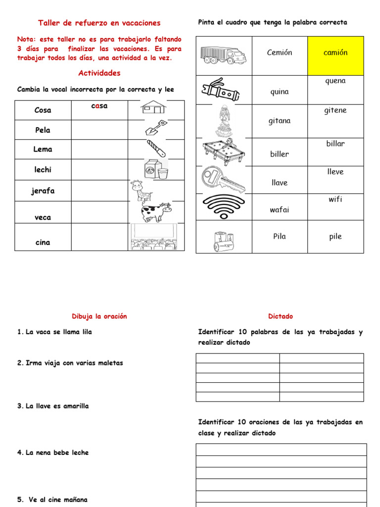 Taller de Refuerzo en Vacaciones Junio 17 | PDF