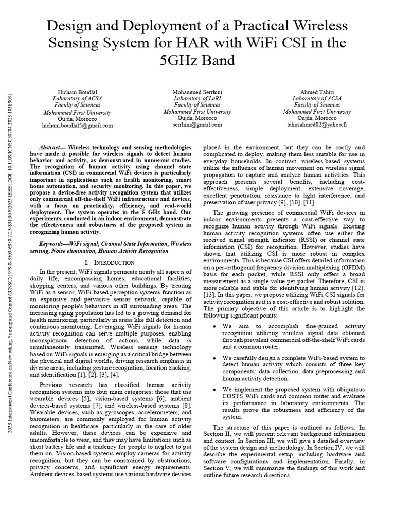 Design and Deployment of A Practical Wireless Sensing System For HAR ...