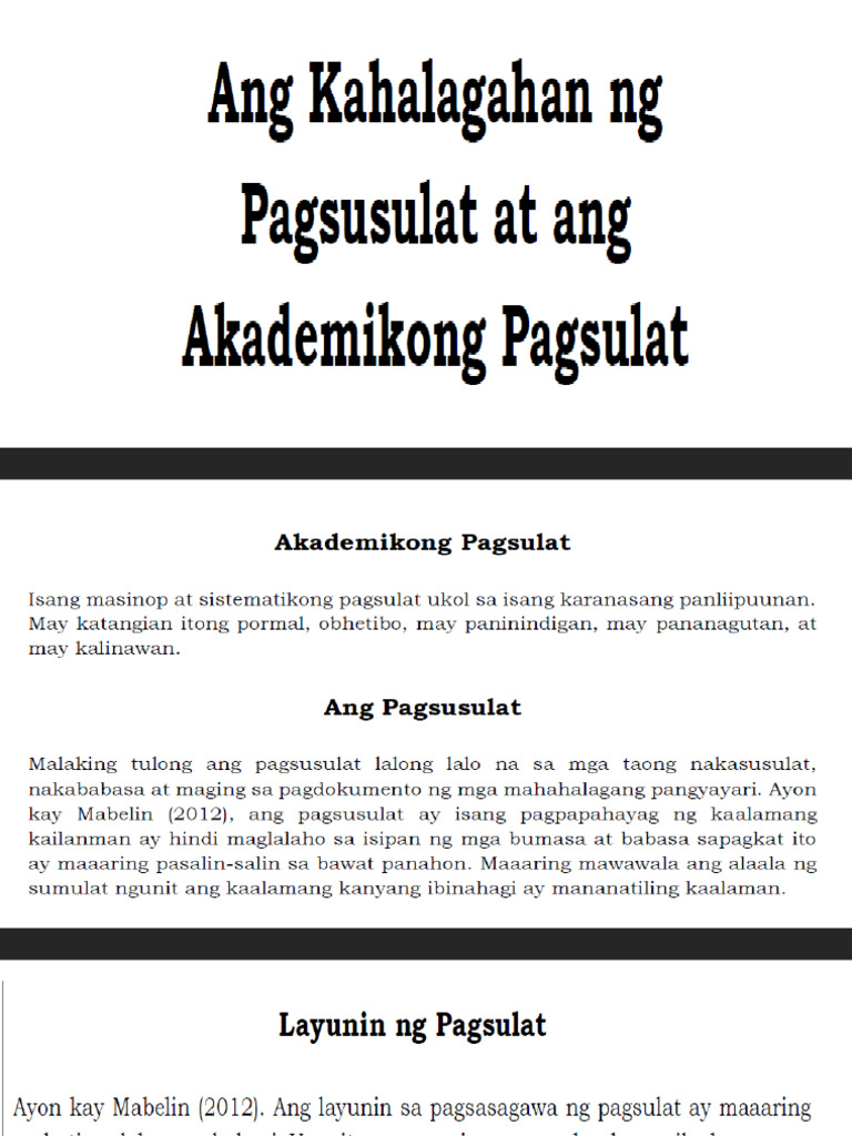 Mga Hakbang Sa Pagsulat NG Ibat Ibang Akademikong | PDF