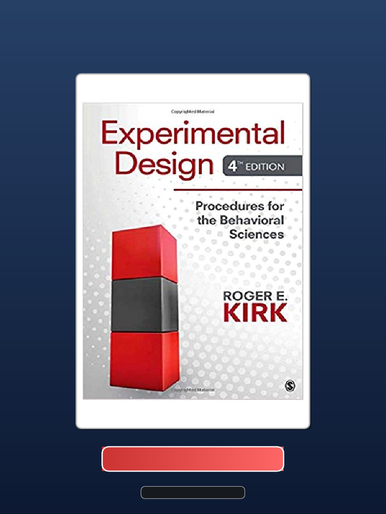 Experimental Design Procedures For The Behavioral Sciences 4th Edition ...