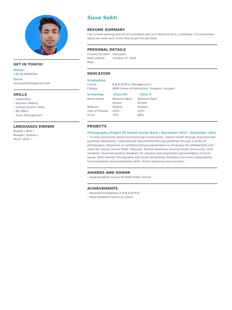 Suvo - Sekh - Resume 4 | PDF