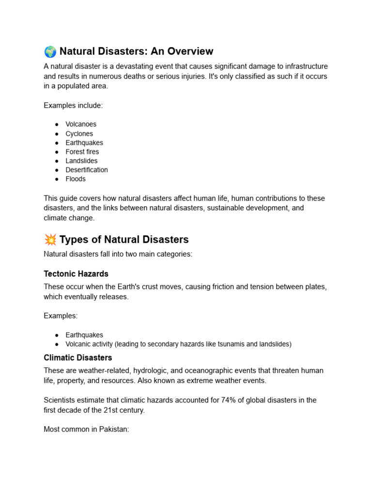 Overview of Natural Disasters and Impact | PDF | Natural Disasters ...