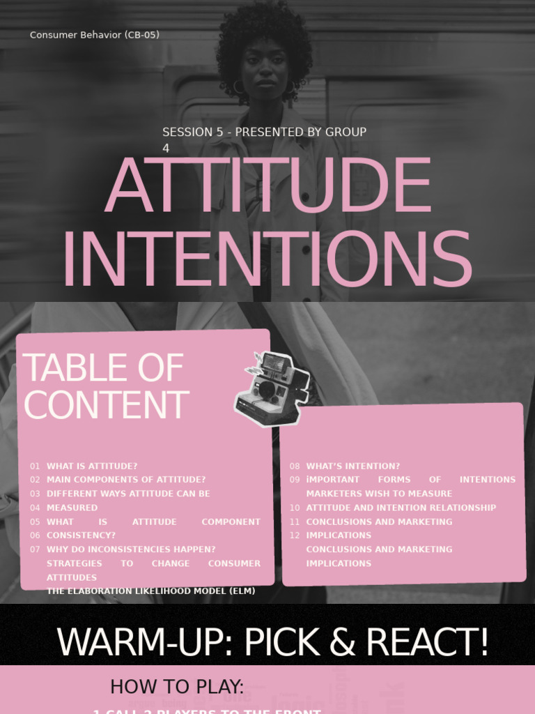 G4 - Attitude & Intention | PDF | Attitude (Psychology) | Behavior