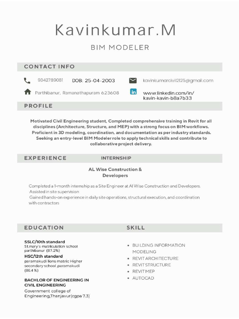 Kavin's Resume PDF | PDF