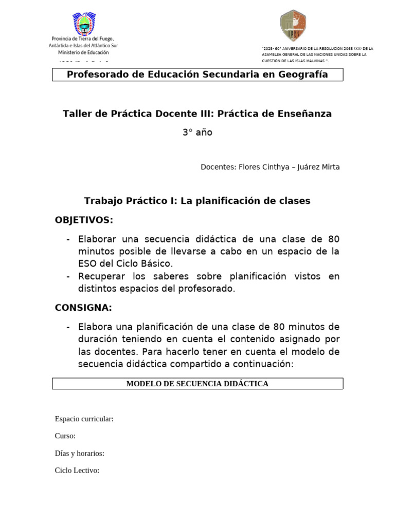 TP 1 - Parte 1 - Piii Geo | PDF | Enseñando | Aprendizaje