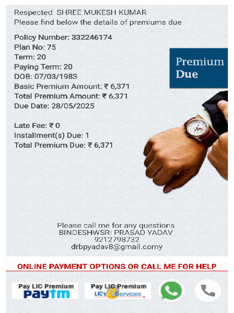 Premium Due Details | PDF