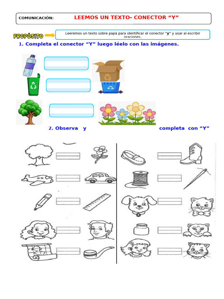 Ficha Com Leemos Un Texto (El Conector Y) | PDF