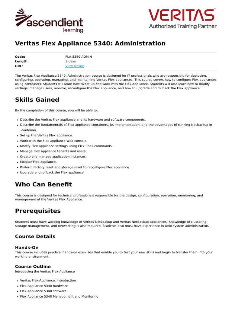 Veritas Flex Appliance 5340 Administration | PDF | Active Directory | Computer Network