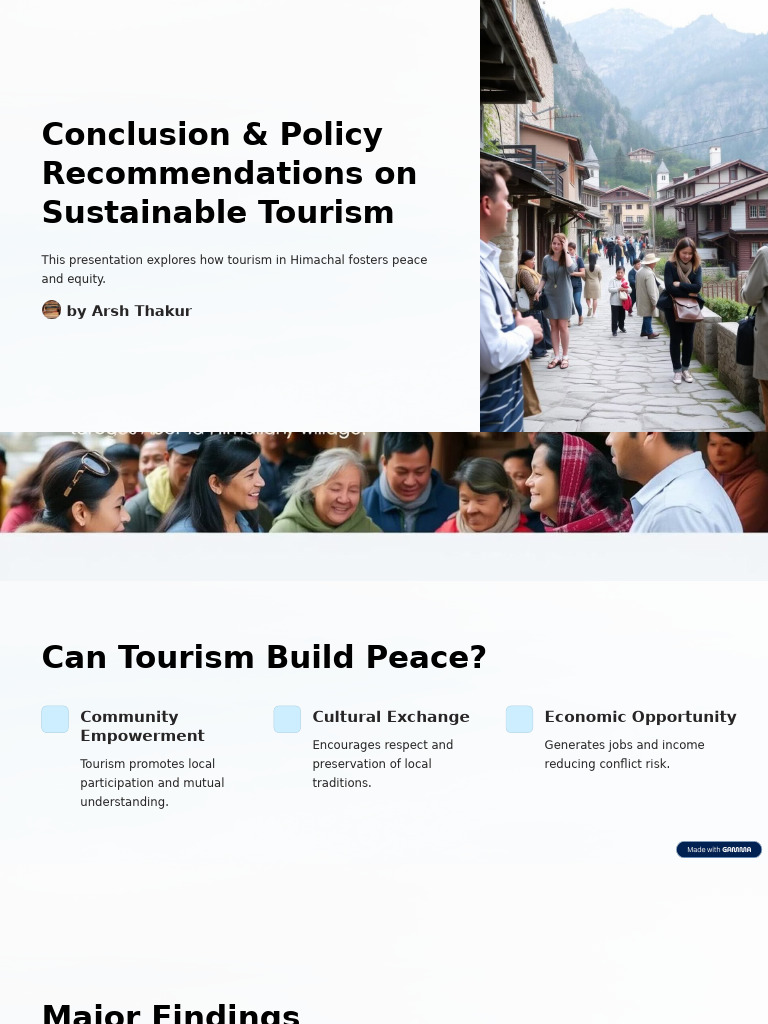 Conclusion and Policy Recommendations On Sustainable Tourism | PDF ...