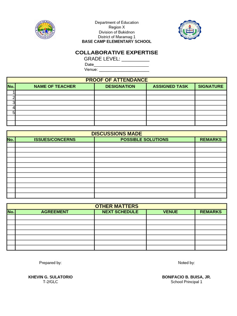 Collaborative Expertise Document Form | PDF