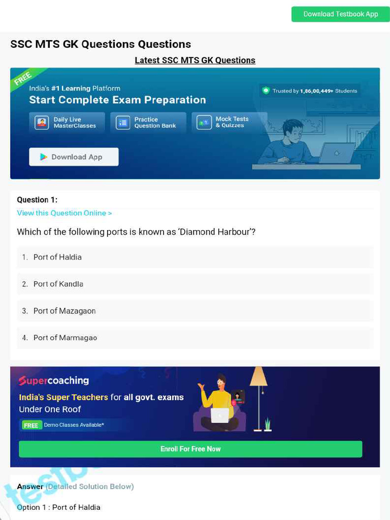 ssc-mts-gk-questions | PDF