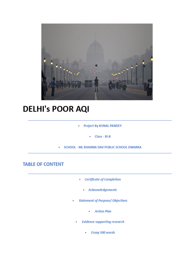Kunal Pandey Xi-B English Project | PDF | Air Pollution | Pollution