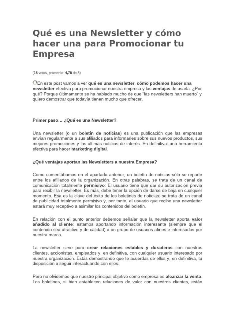 Cómo Crear una Newsletter Efectiva | PDF | Marca | Boletin informativo