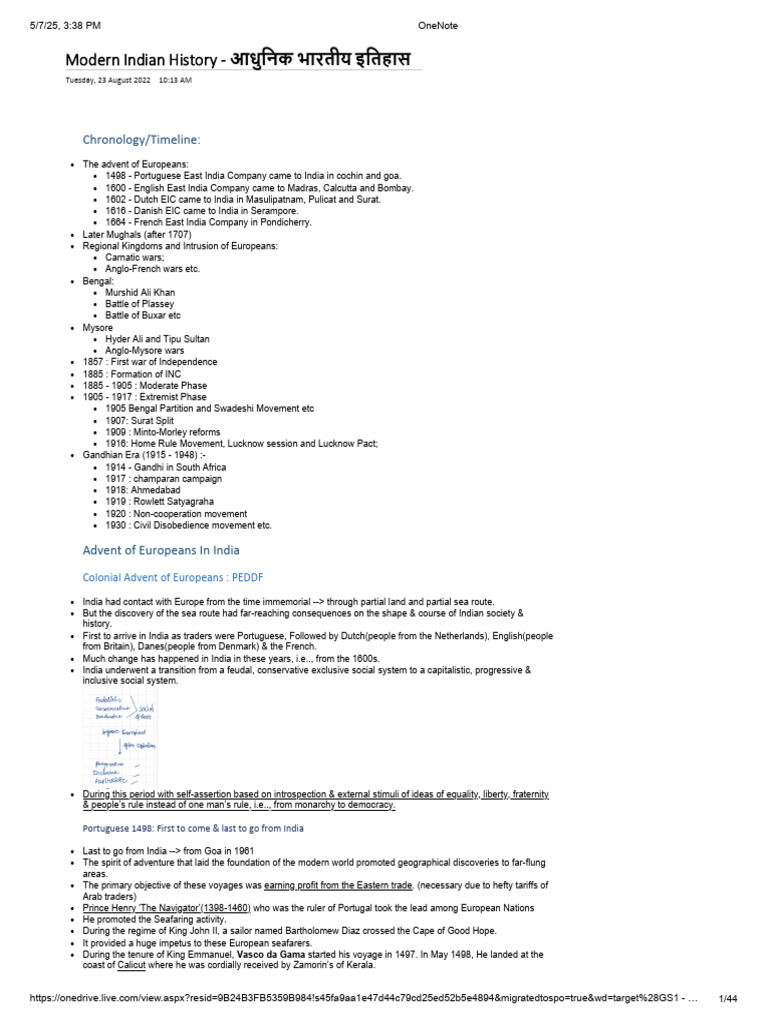 Modern Indian History | PDF | Mughal Empire