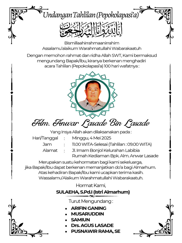 Undangan Tahlilan | PDF