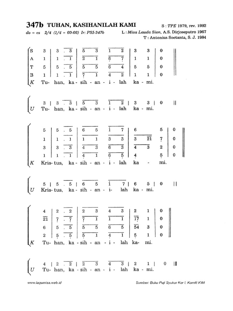 Tuhan Kasihanilah Kami PS 347 | PDF