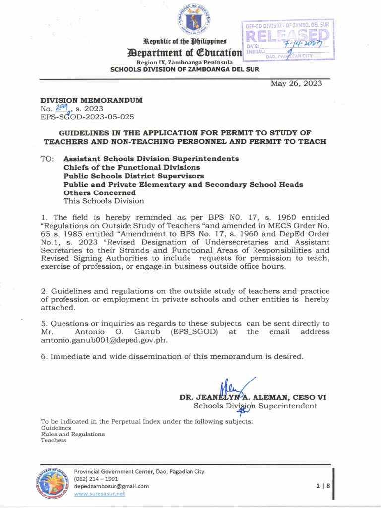 Permit To Study To Teach | PDF