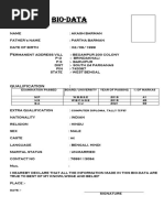 Simple Biodata Format | PDF
