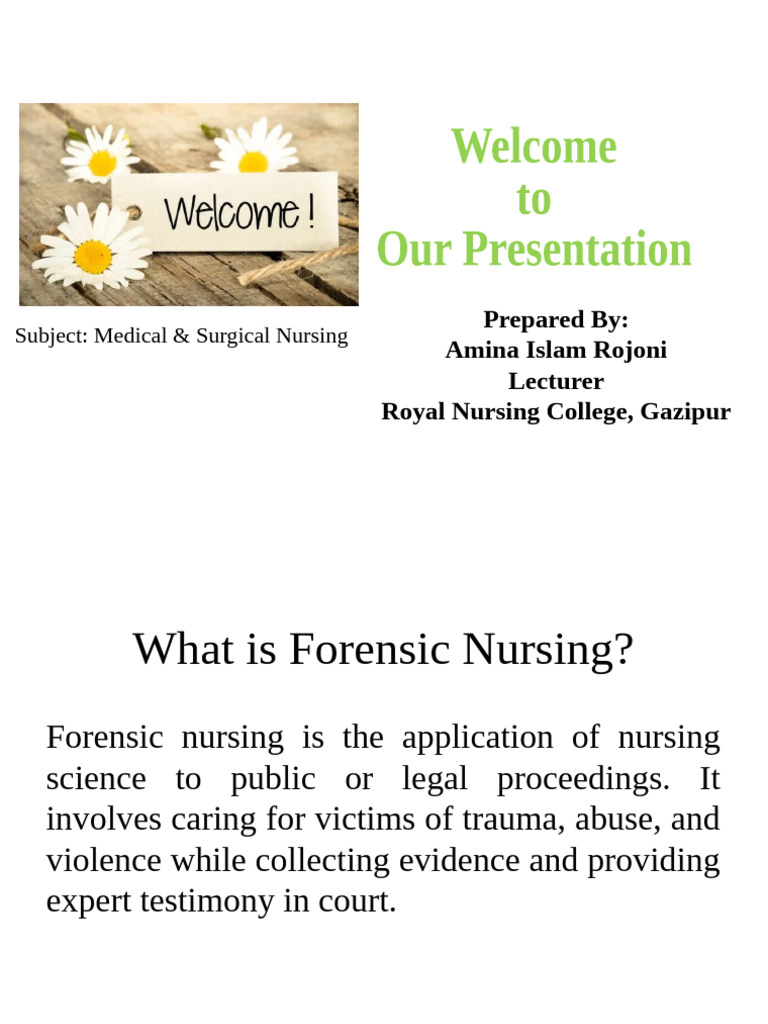 Forensic Nursing Presentation | PDF