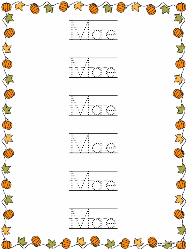 Seasonal Name Tracing Practice C56C 35CA AD65 | PDF