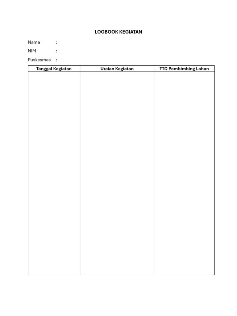 Format Logbook Dan Lembar Konsul | PDF