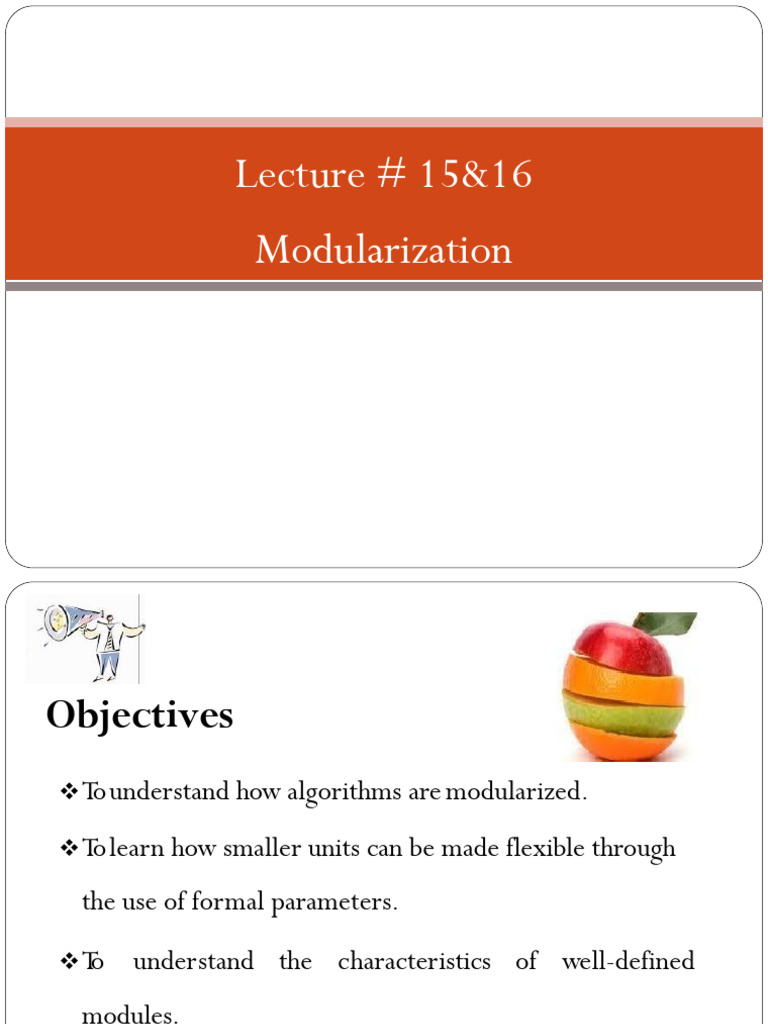 Lecture #15&16-Modularization | PDF | Pizza | Dough