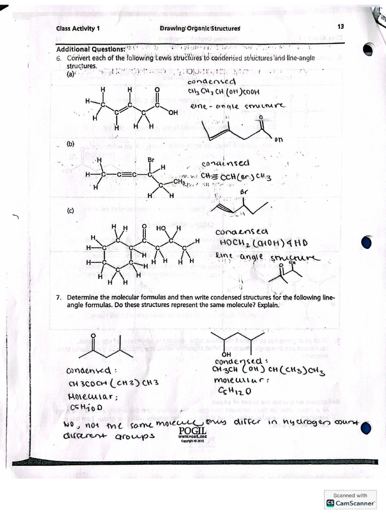 Drawing Organic Structures POGIL | PDF