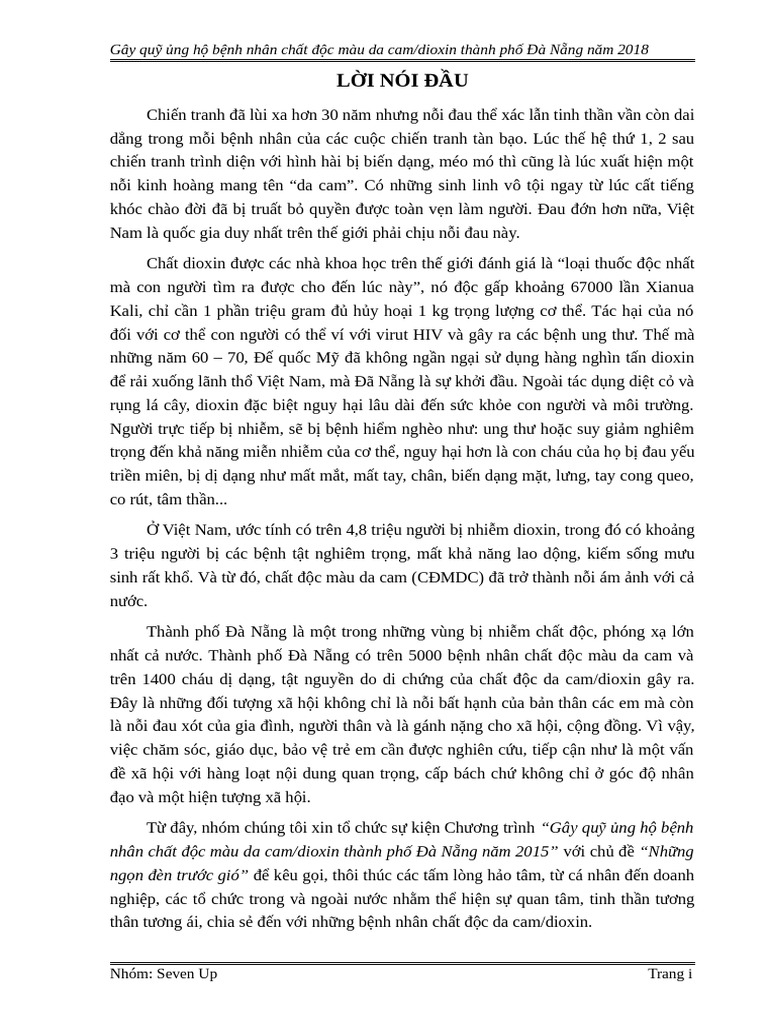 123doc Ke Hoach To Chuc Su Kien Gay Quy Ung Ho Benh Nhan Chat Doc Mau ...