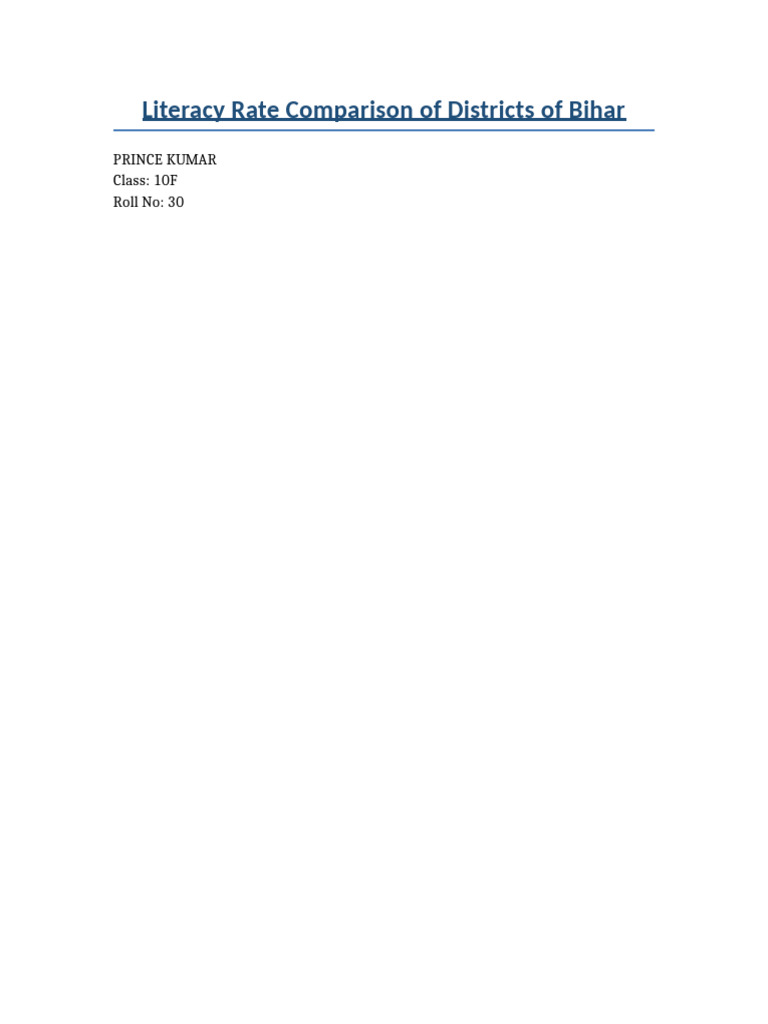 Bihar District Literacy Rate Trends 2019-2024 | PDF | Literacy
