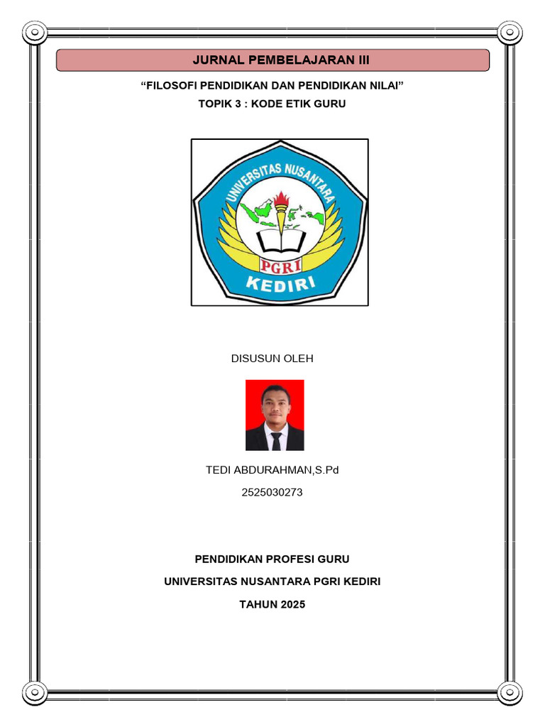 Jurnal Iii - Kode Etik Guru | PDF