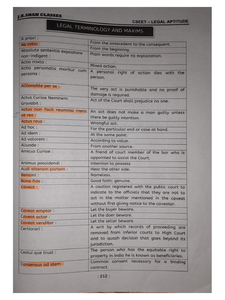 Emailing Legal Terminology and Maxims | PDF