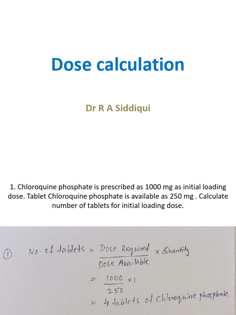 Dose Calculation | PDF